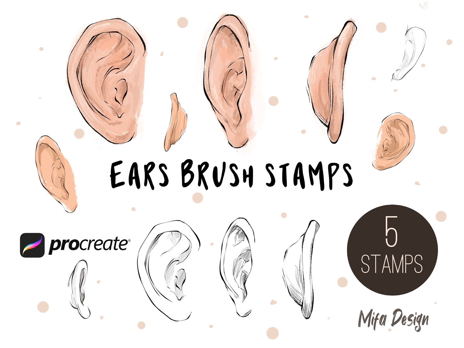 Procreate Ear Brushes Ear Stamp Set Procreate Brush Pack - Etsy