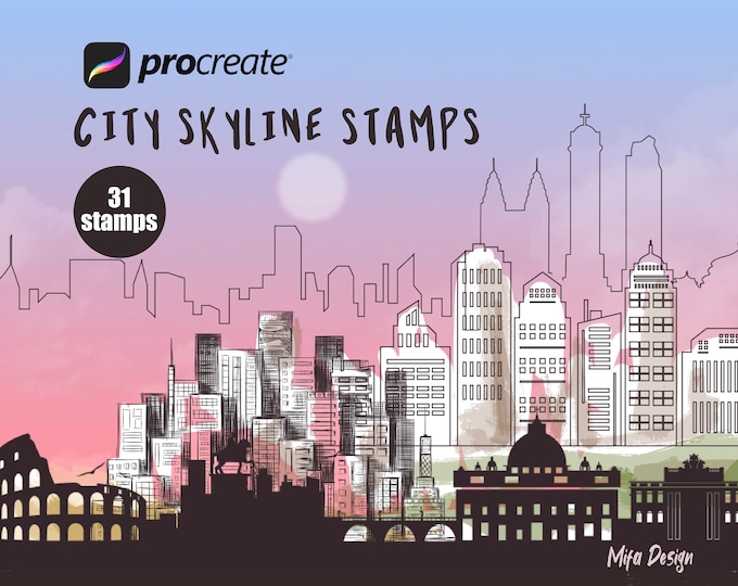 City Skyline Brushes Procreate Procreate Brushes City - Etsy