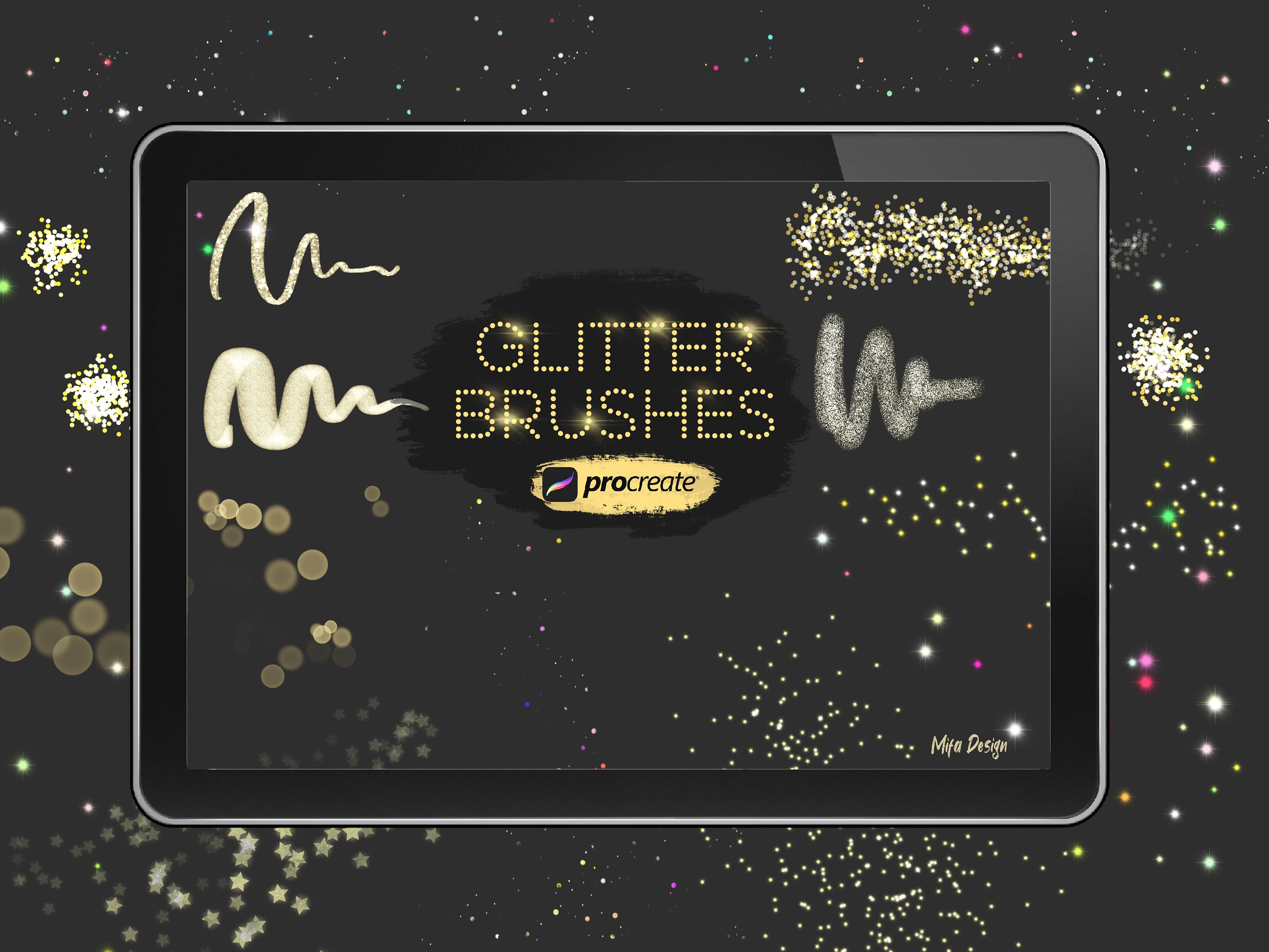 Glitter Brushes for Procreate, Brush Set Procreate, Sparkling Brushes ...