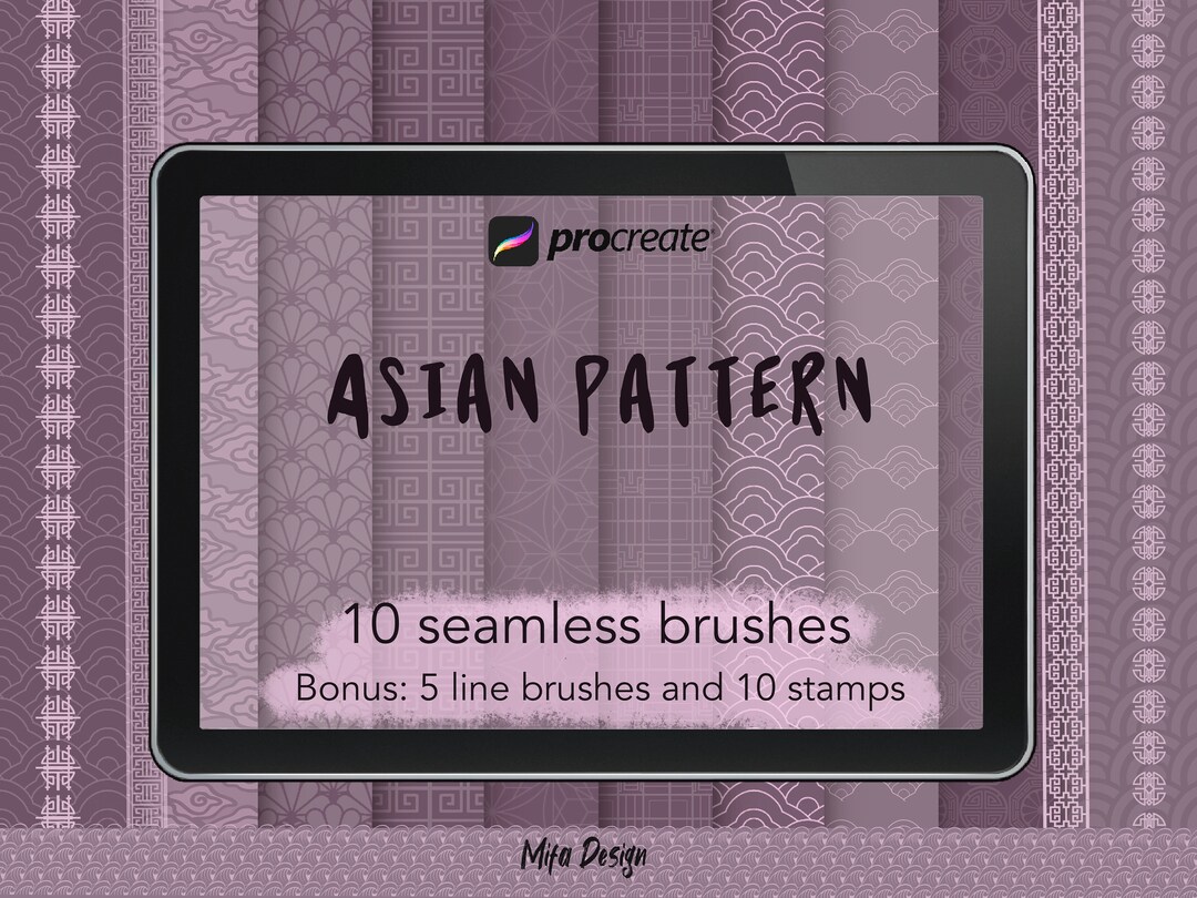 Asian Traditional Pattern Brushes Procreate, Seamless Brushes, Pattern ...