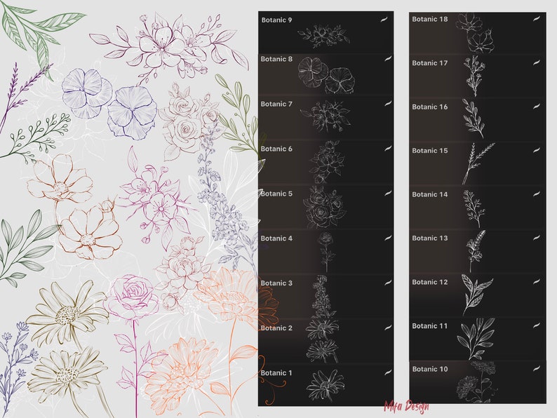 Flower Brushes Procreate Flower Stamps Procreate Procreate - Etsy