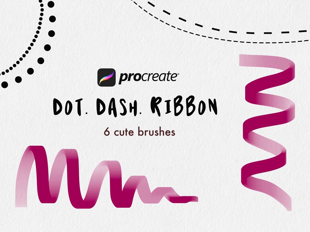 Procreate Dot Dash Ribbon Brush, Line Dot Brush, Decorative Boards ...