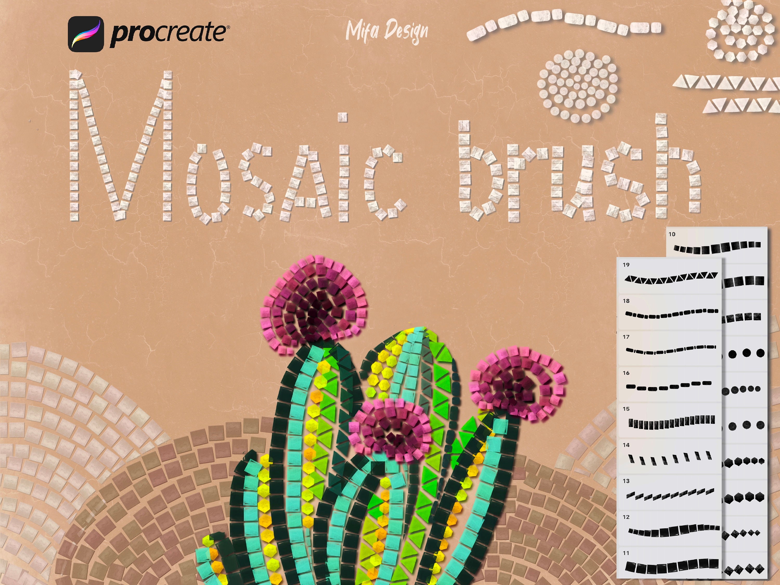 NEW 19 Mosaic Procreate Brushes Procreate Texture - Etsy