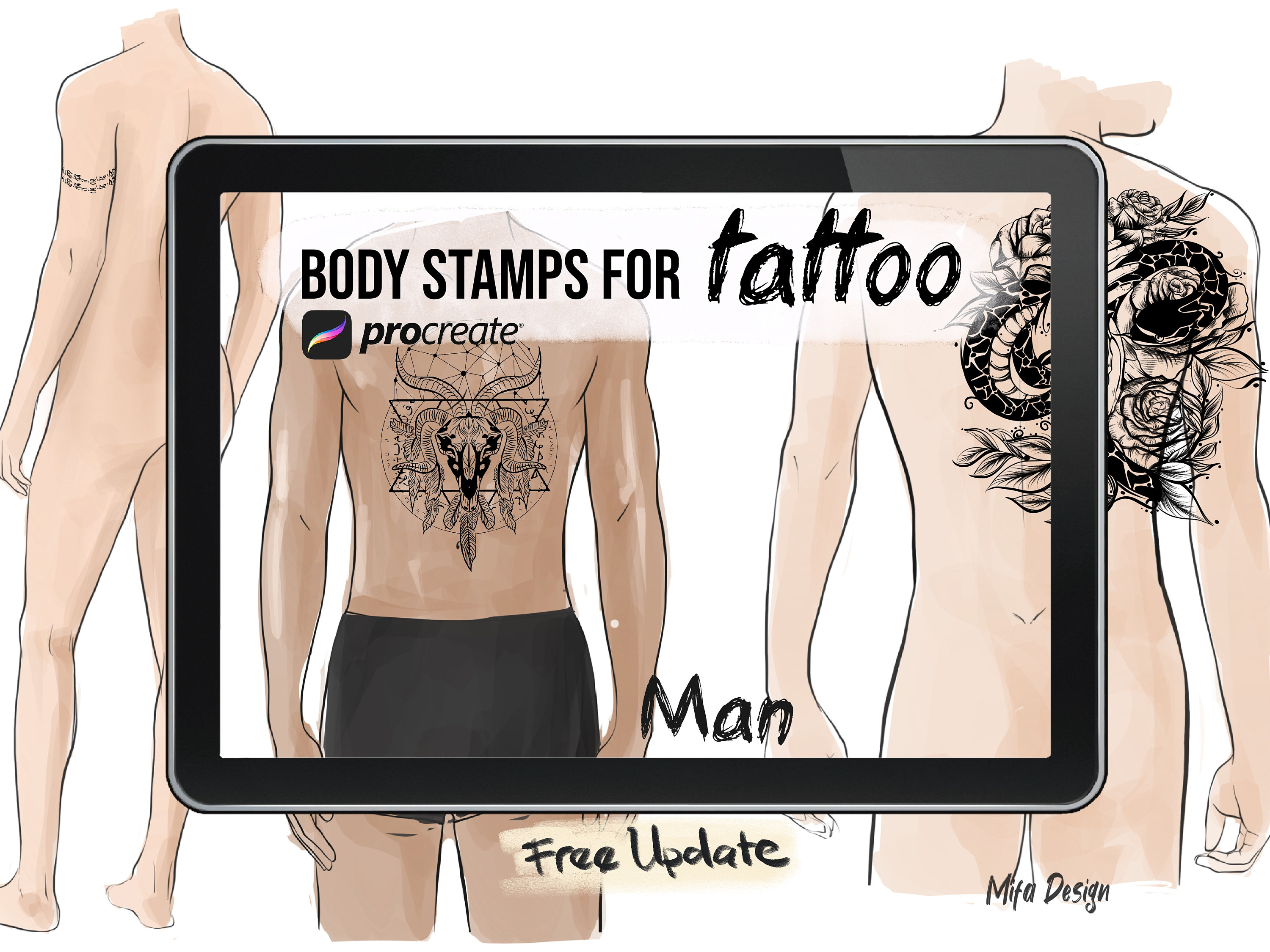 Male Body Tattoo Template