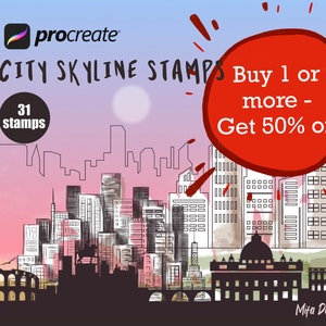 City skyline brushes procreate procreate brushes City | Etsy