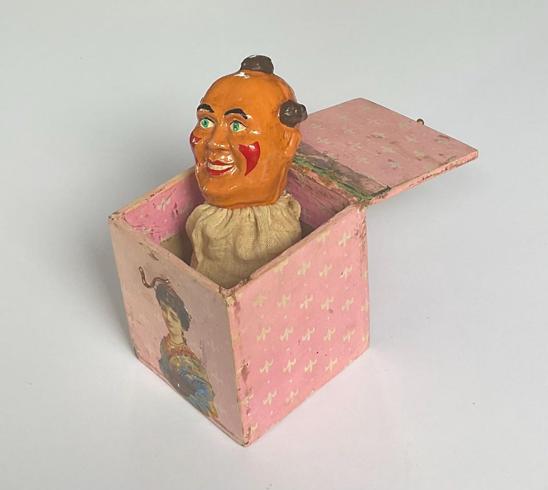 Antique German Clown Jack in the Box Papier Maché Head Circa 1890-1910 ...