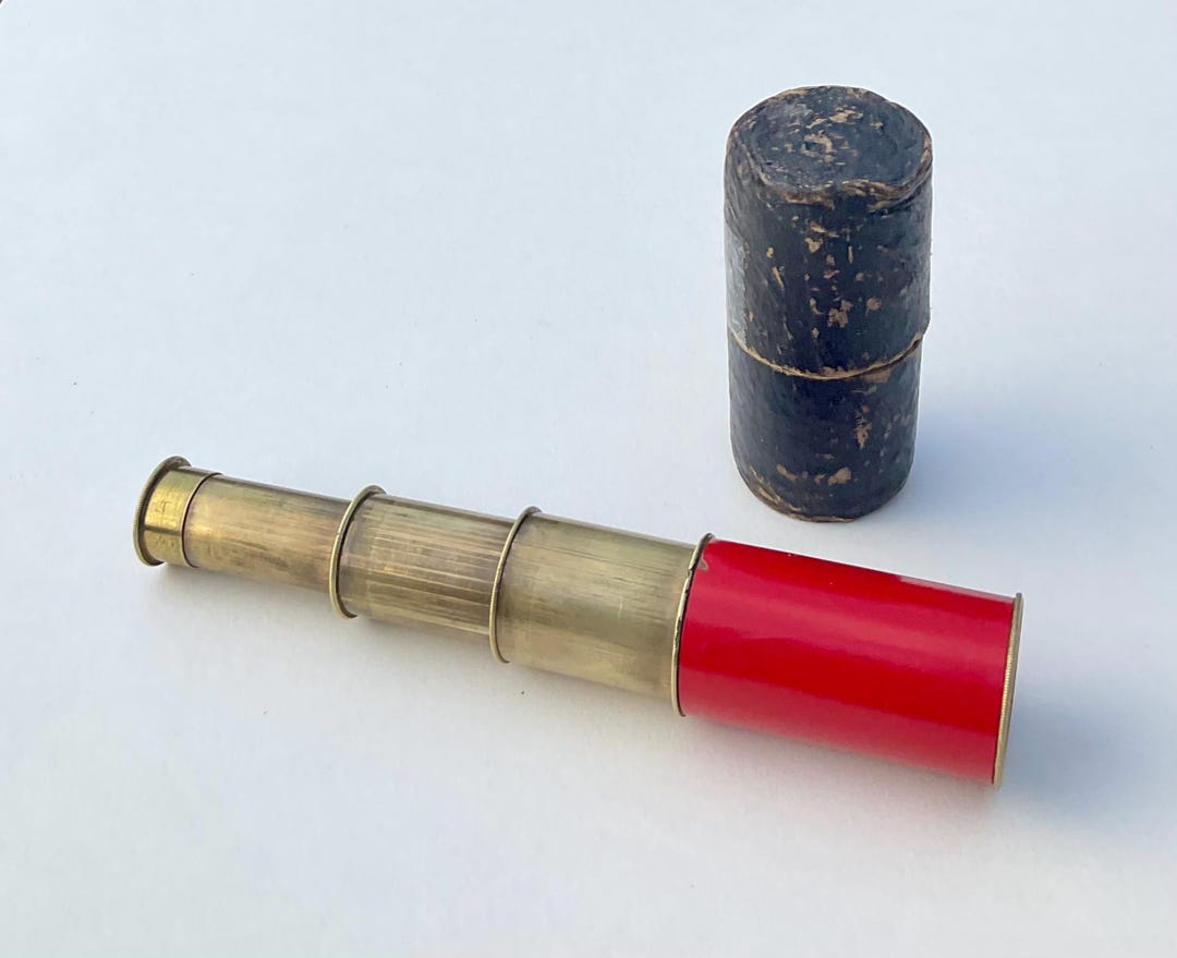 Antique Victorian Four Draw Personal Pocket Monocular Telescope Brass ...