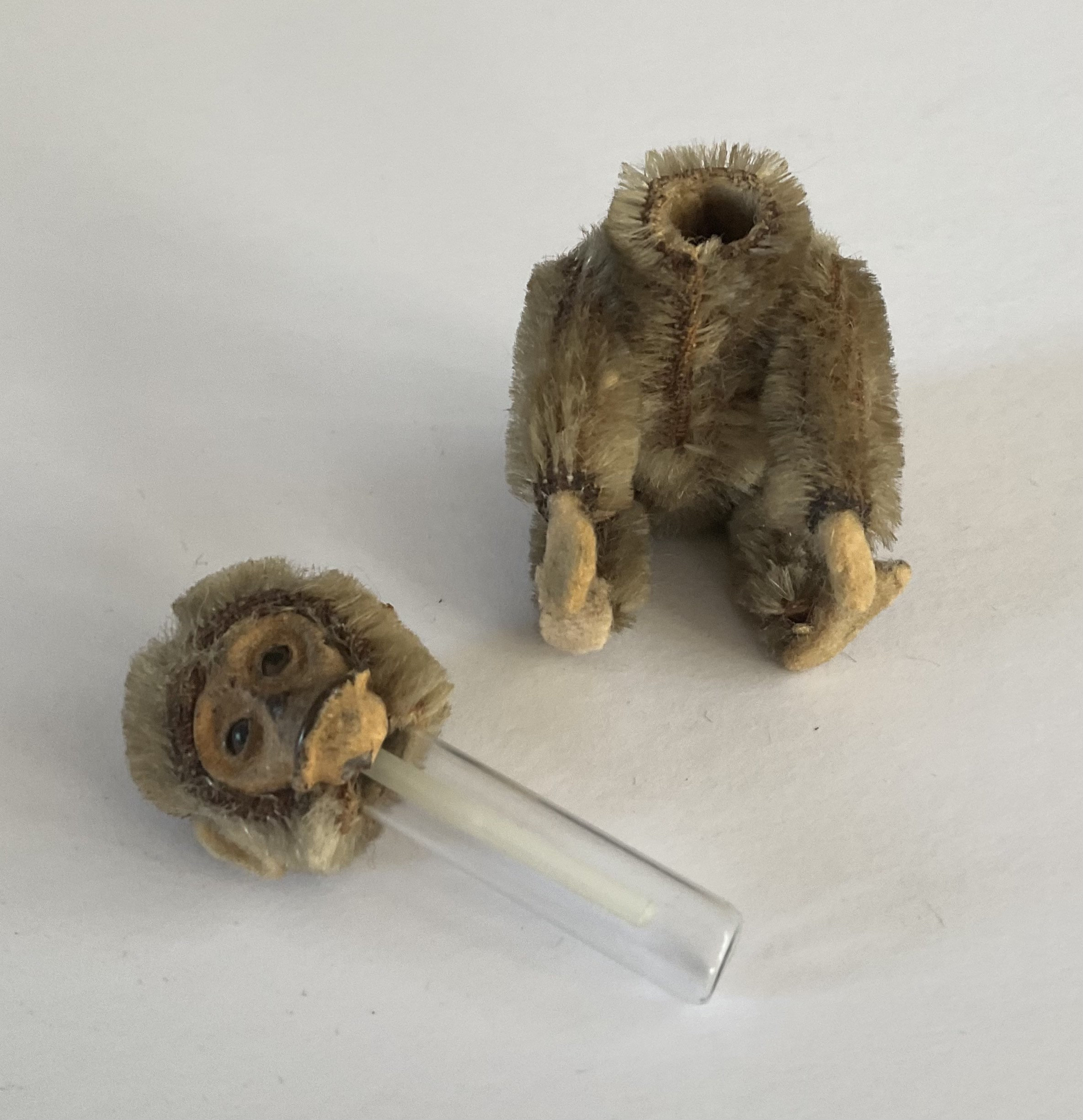 Vintage German Schuco Monkey Perfume Bottle Brown Mohair Plush Circa ...