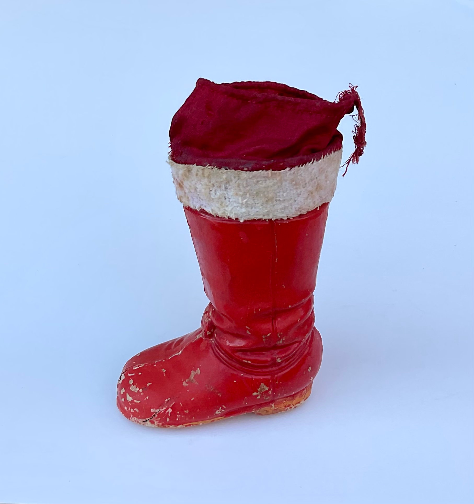 Vintage German Paper Mache Christmas Santa Claus Candy Container Boot ...