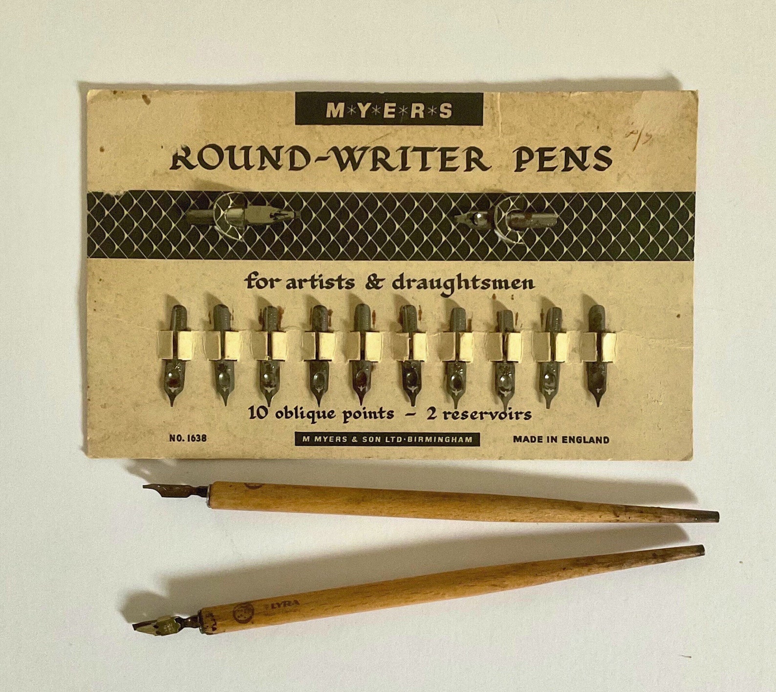 Two Antique Lyra Wooden Calligraphy Dipping Pens With Nibs - Etsy