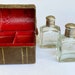 Two Antique Perfume Bottles in Leather Case, Victorian Novelty Treasure ...