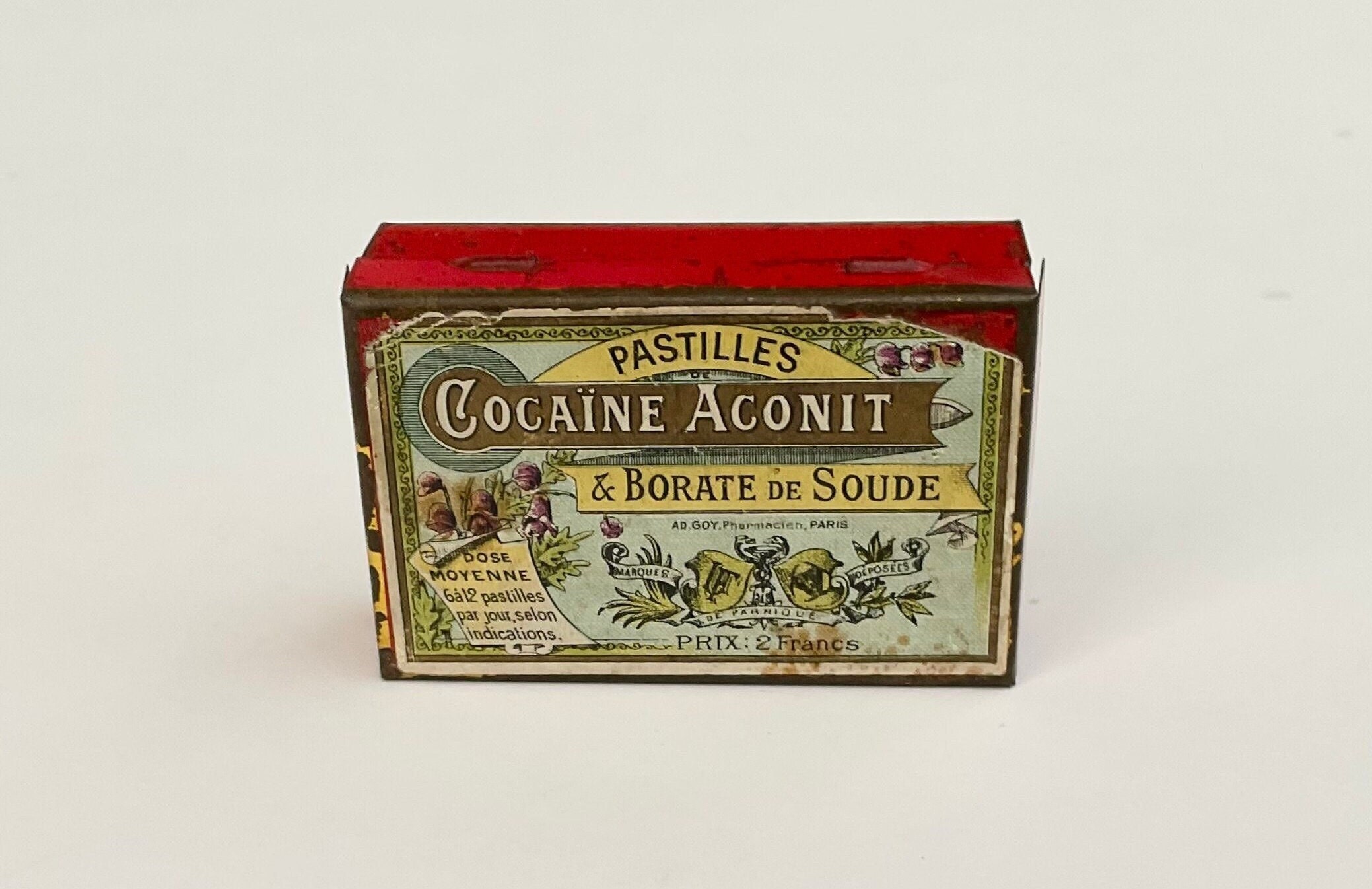 Rare Antique French Pharmacy Pastilles Tin Cocaine Aconit - Etsy