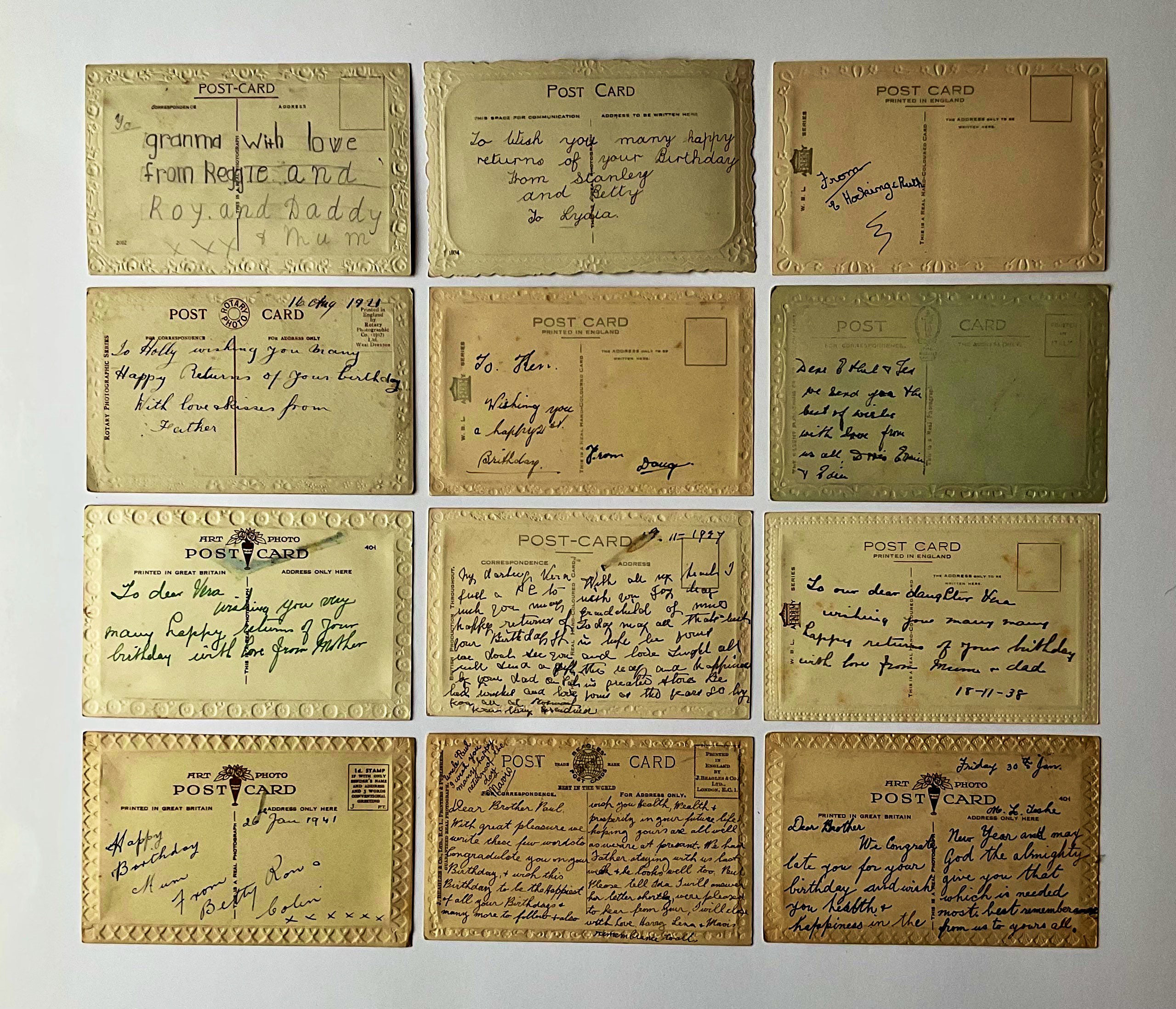 Collection of Postcards 12 Art Deco Embossed Roses Circa 1920’s - Etsy
