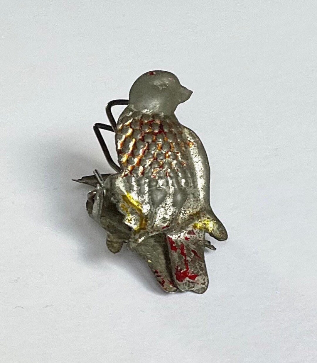 Antique German Christmas Tree Tin Candle Clip in the Form of a Parrot ...