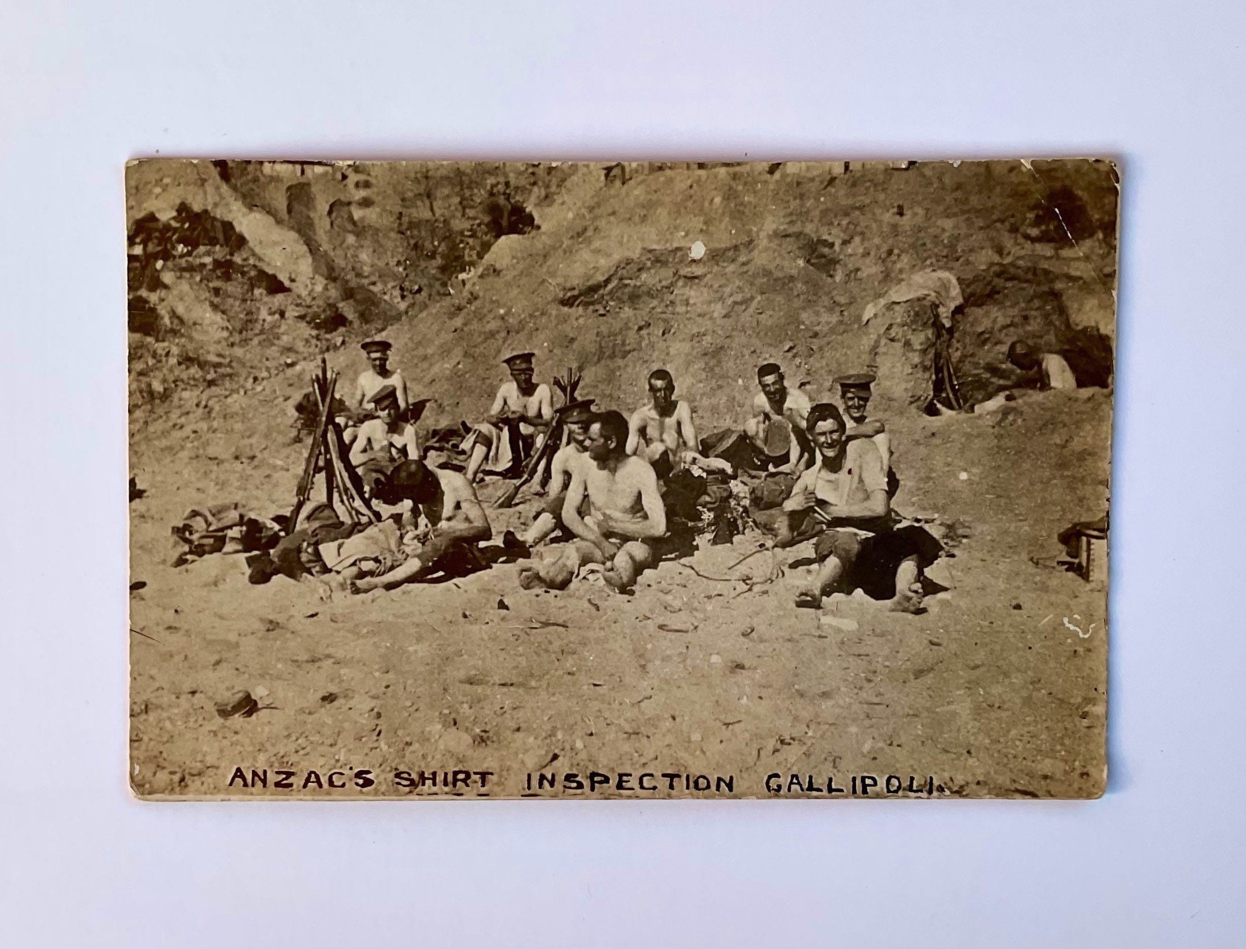 World War 1 Anzac Real Photographic Postcard Titled*shirt Inspection ...