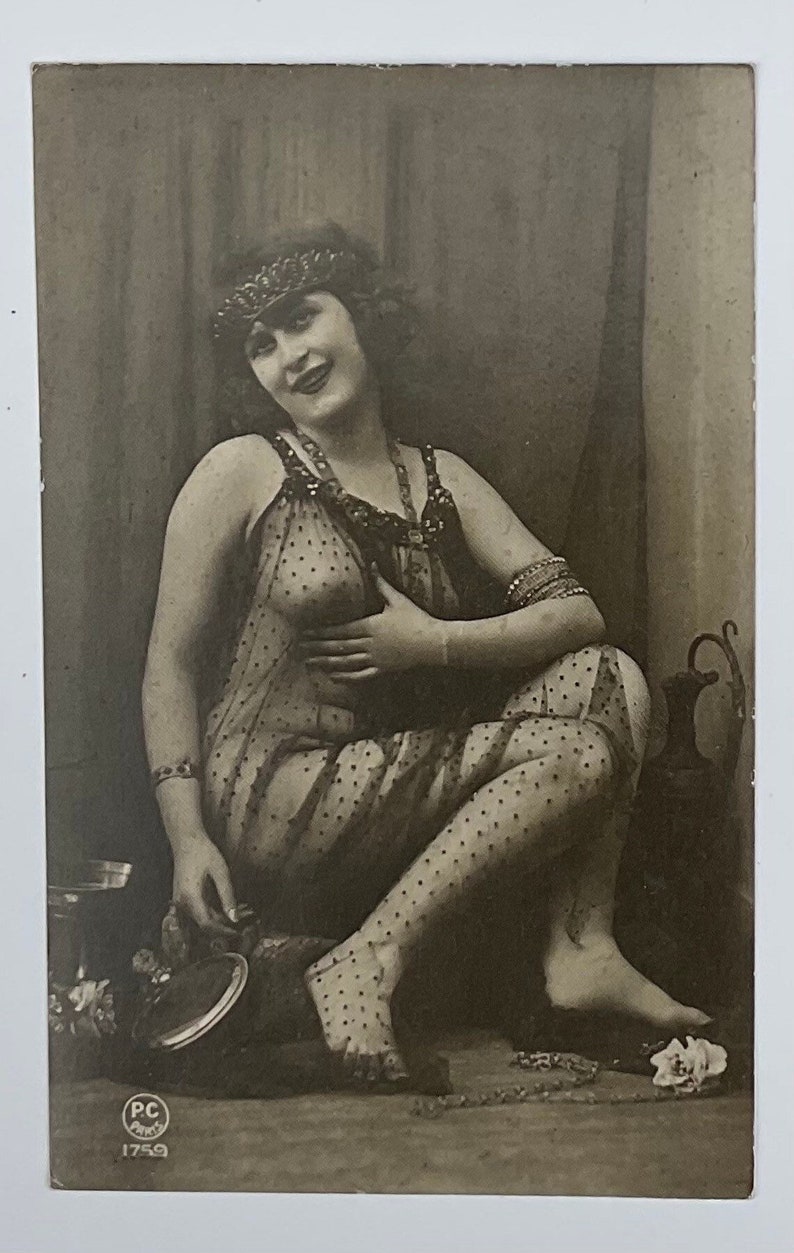 Art Deco Flapper Postcard 1920s Risqué French Photograph Etsy