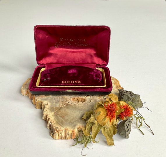 Vintage Bulova Watch Case Presentation Box Sterling T… - Gem