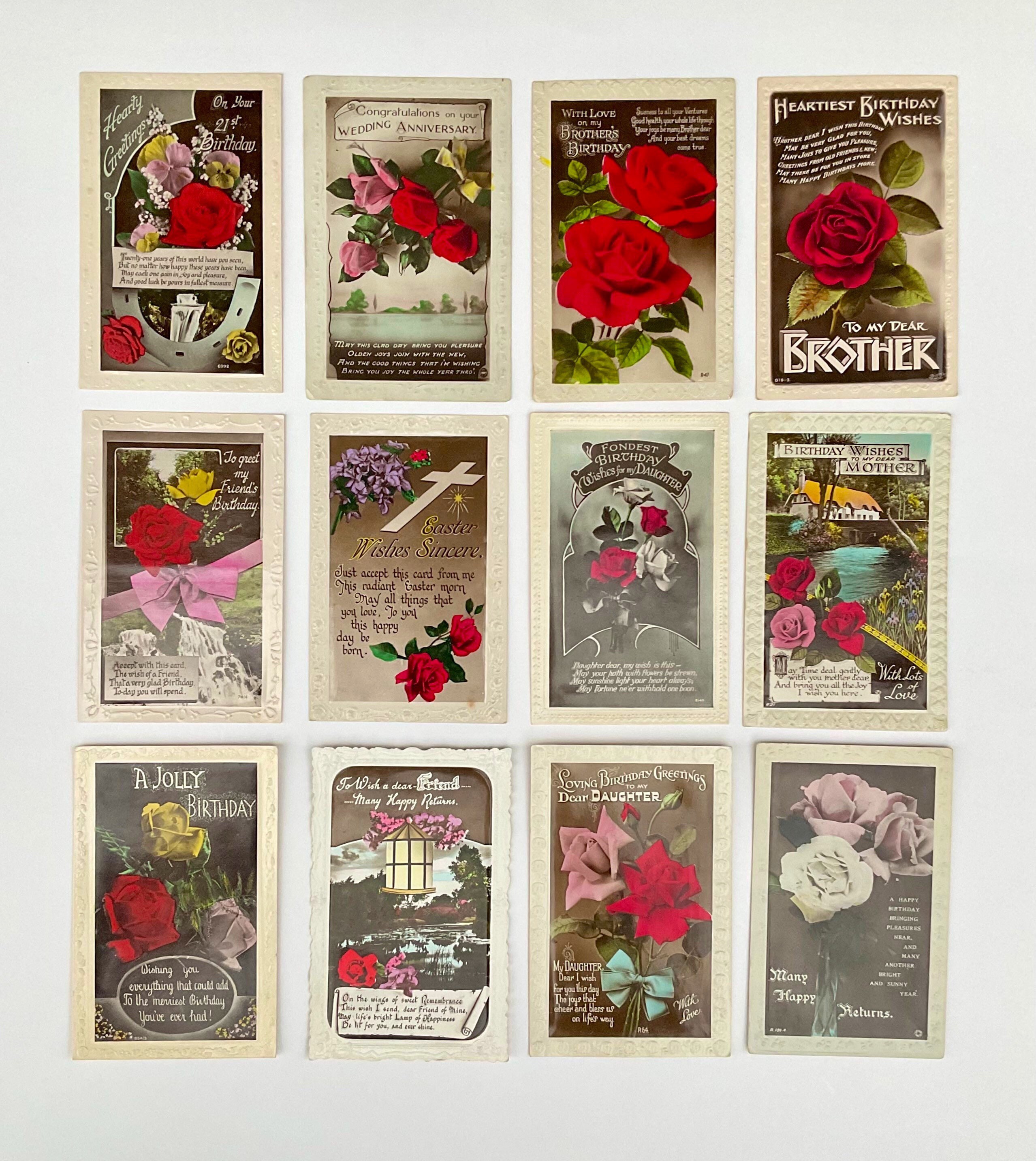 Collection of Postcards 12 Art Deco Embossed Roses Circa 1920’s - Etsy