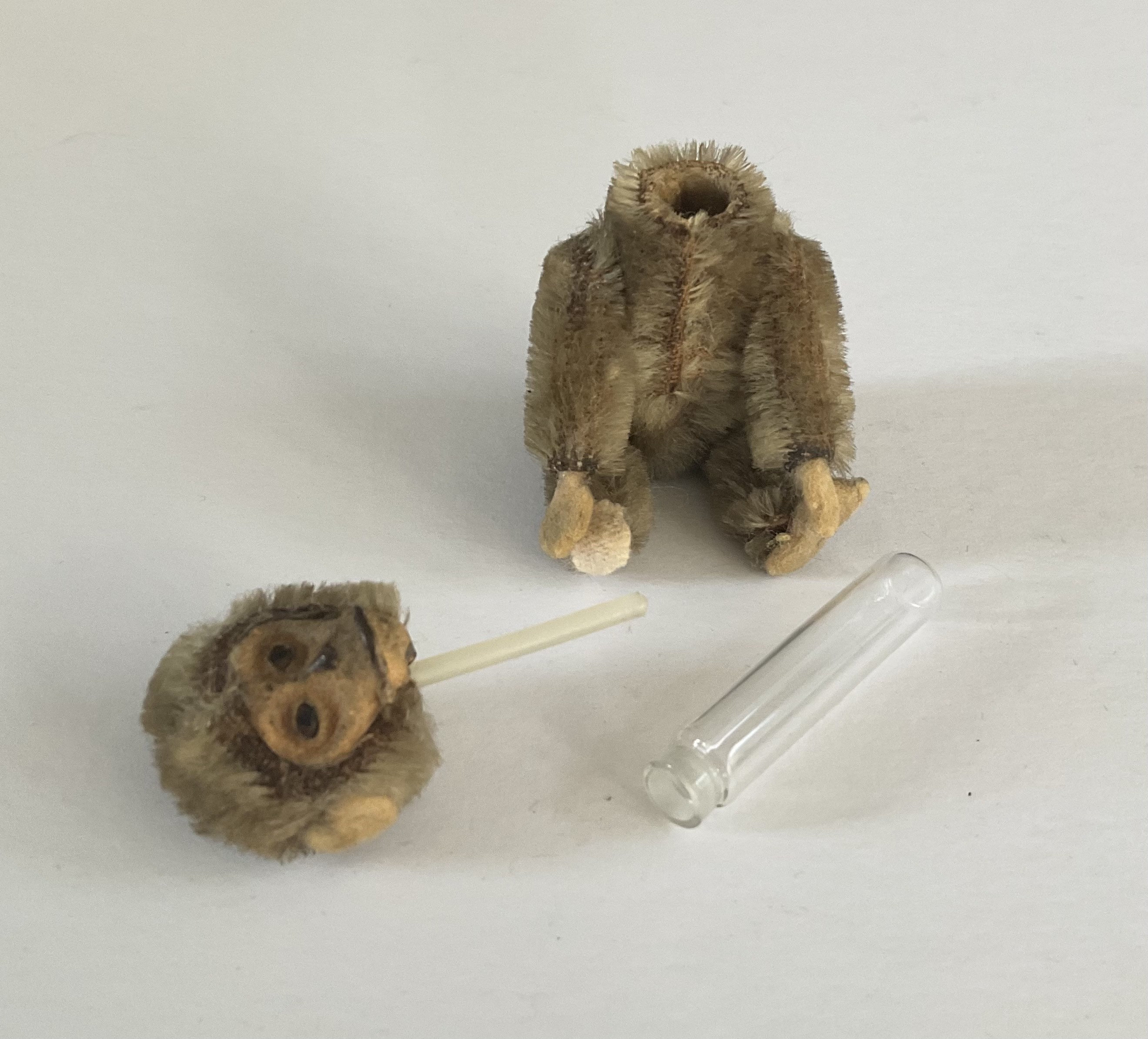 Vintage German Schuco Monkey Perfume Bottle Brown Mohair Plush Circa ...