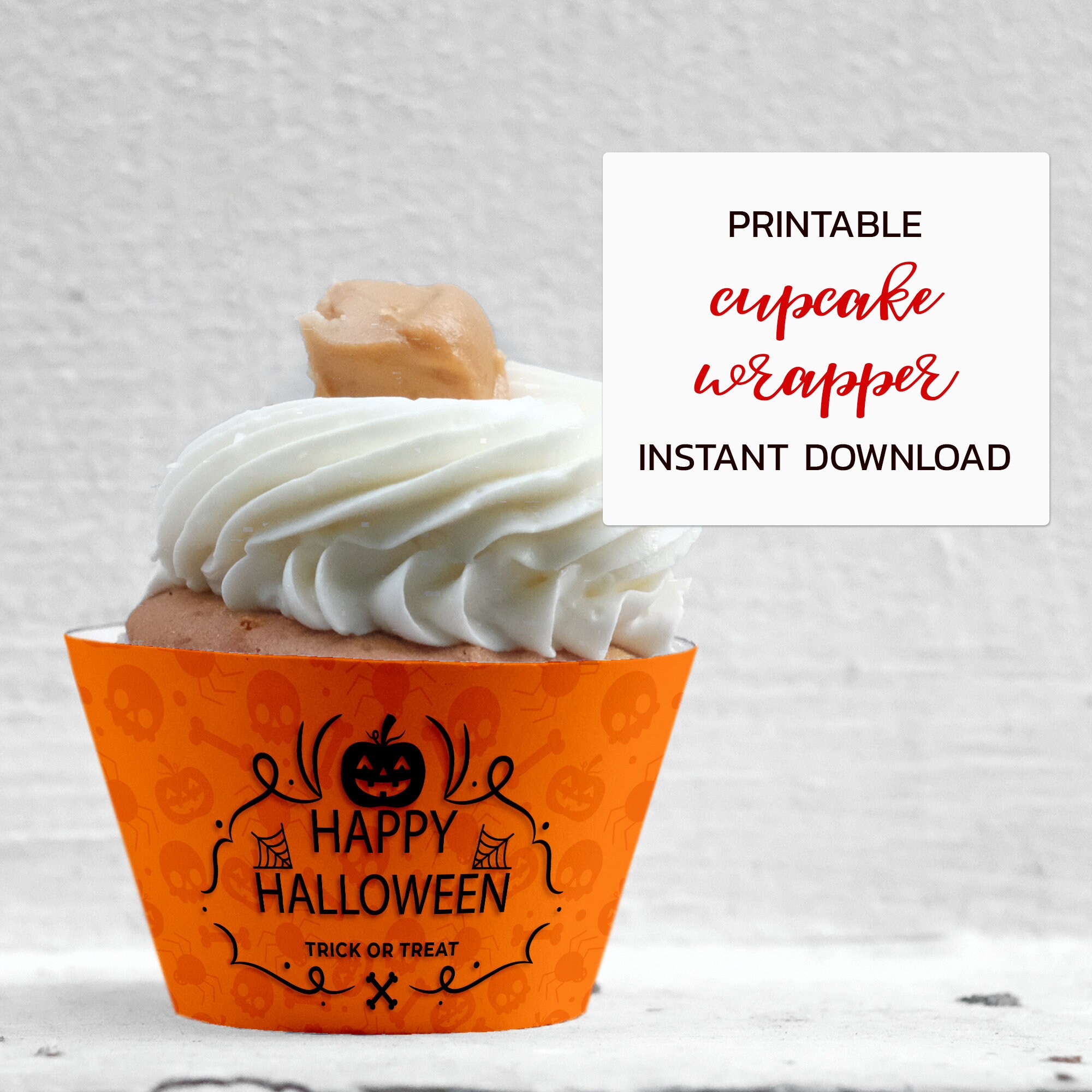 Halloween Cupcake Wrappers Printable Instant Download Pdf - Etsy