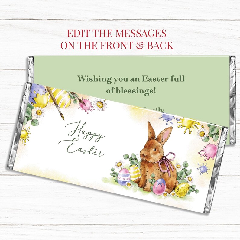 Easter Candy Bar Wrapper, Instant Download, Easter Chocolate Wrappers ...