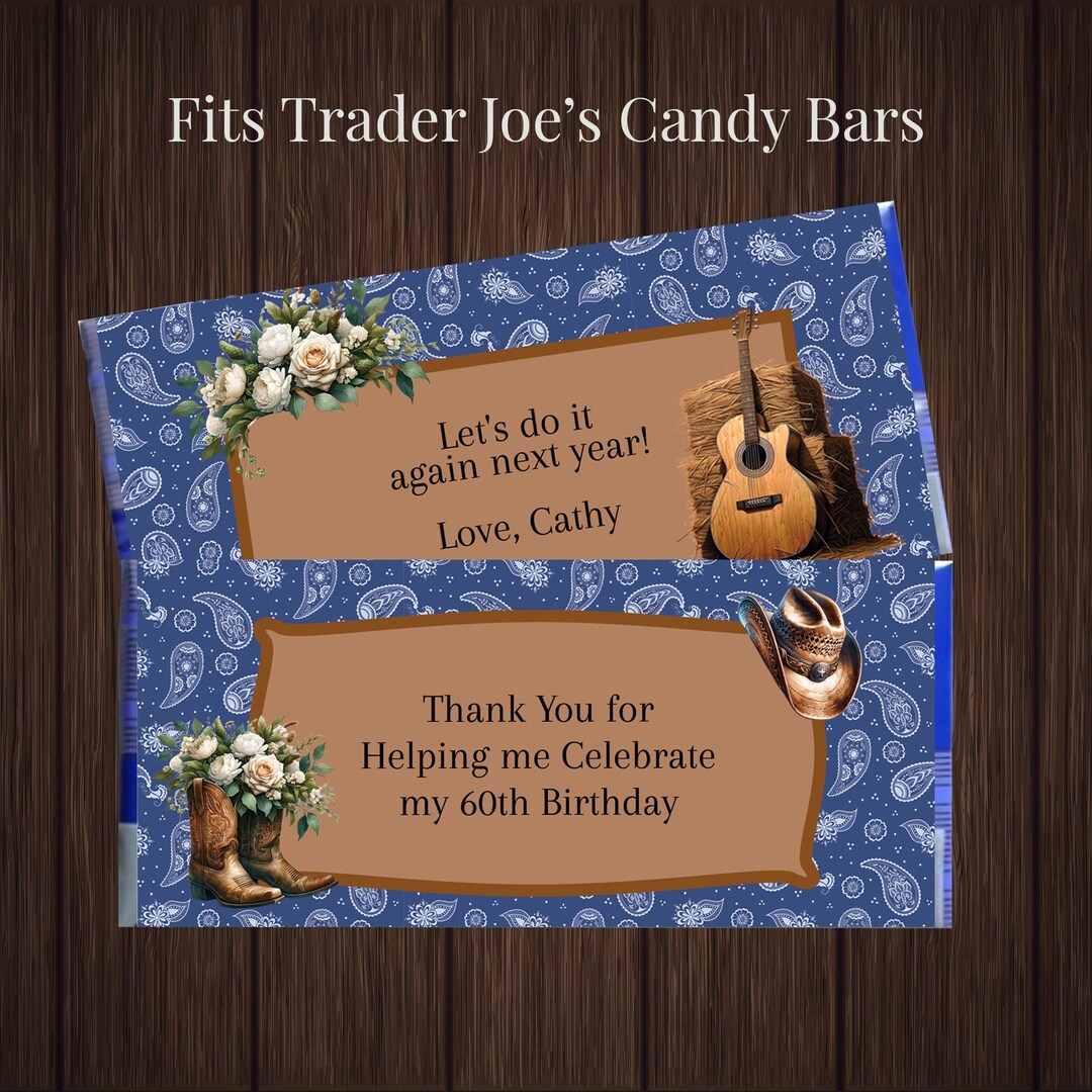 Cowgirl Candy Bar Wrapper: Western Birthday Party Favor (digital ...