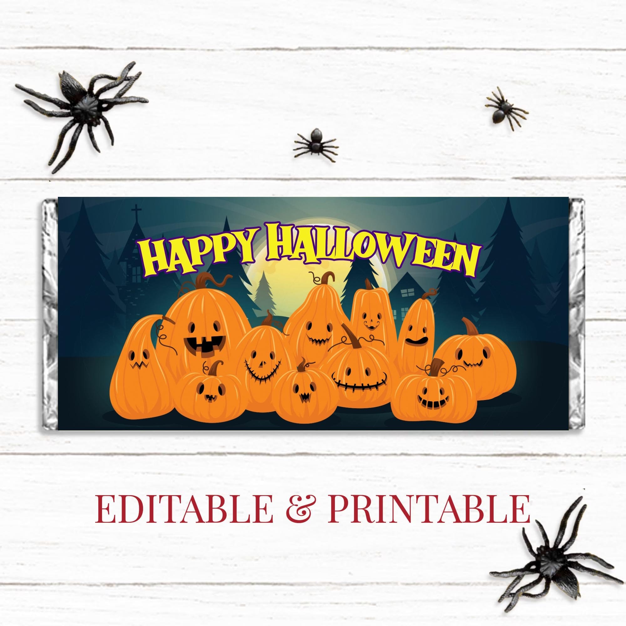 Halloween Candy Bar Wrappers, Hershey Bar Wrappers, Trick or Treat ...