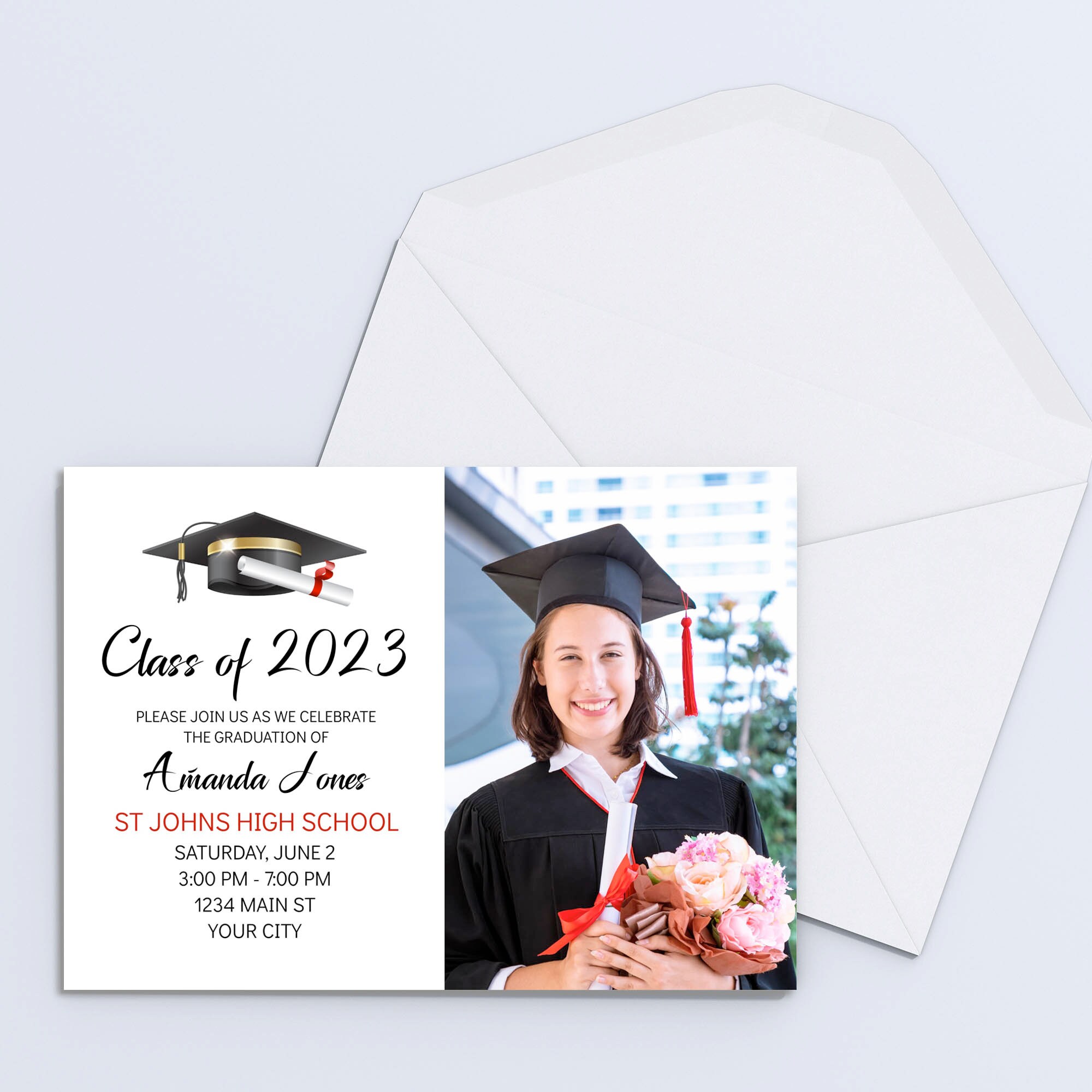 Graduation Invitation, Graduation Open House Invitation, Graduation ...