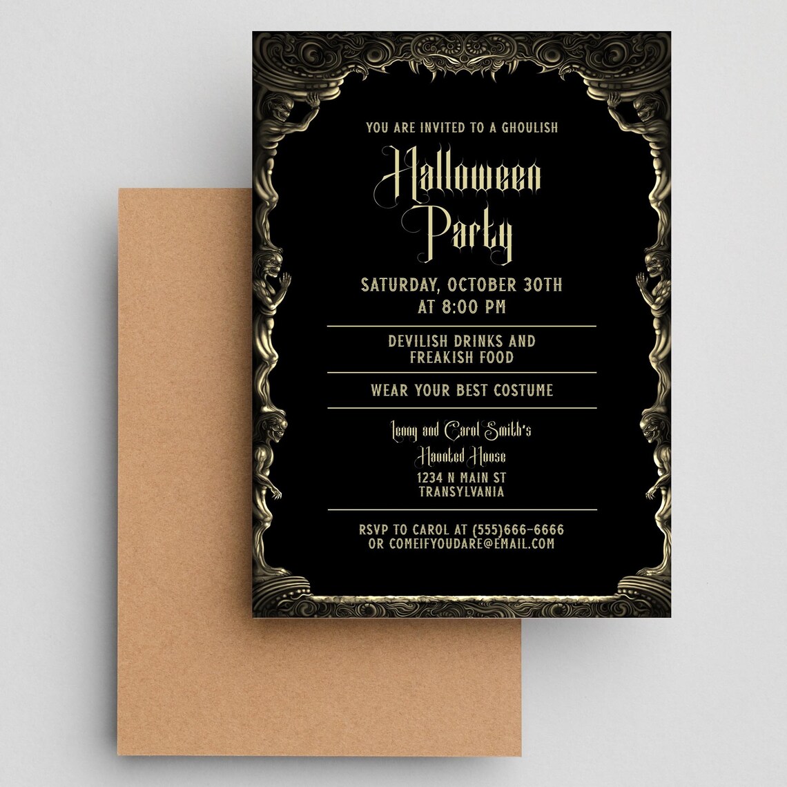 Ghoul Demon Halloween Party Invitation, Adult Halloween Party ...