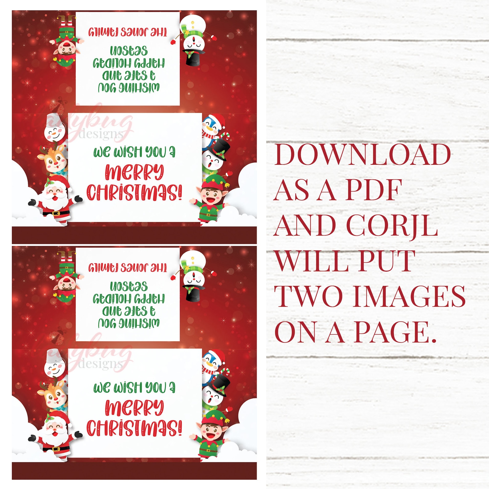 Christmas Candy Bar Wrappers for Hershey, Stocking Stuffer, Editable ...