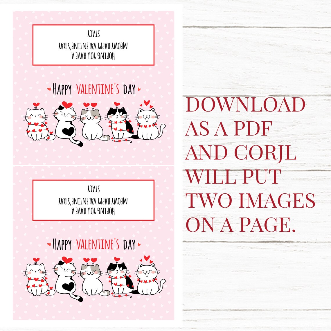 Valentine Cats, Valentine Candy Wrapper, Valentine's Day Favor ...