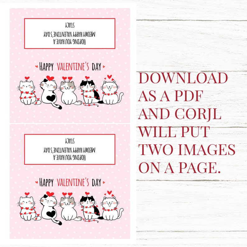 Valentine Cats, Valentine Candy Wrapper, Valentine's Day Favor ...