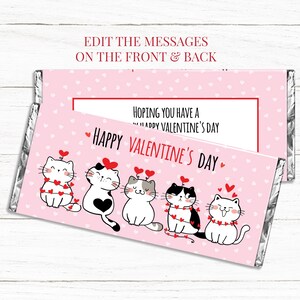 Valentine Cats, Valentine Candy Wrapper, Valentine's Day Favor ...