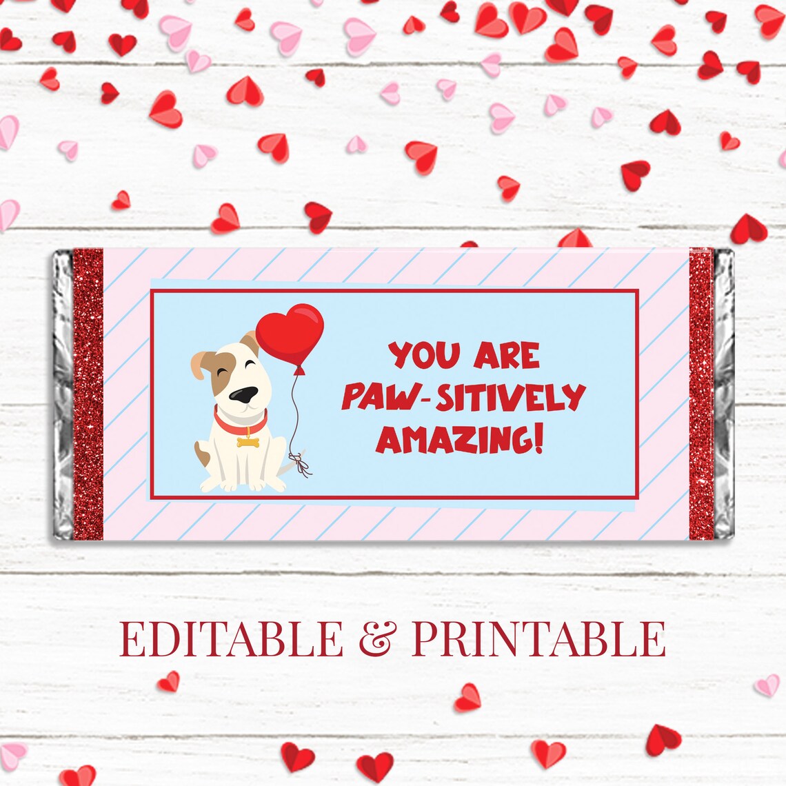 Valentine Day Candy Bar Wrapper, Personalized Valentines Day Candy ...