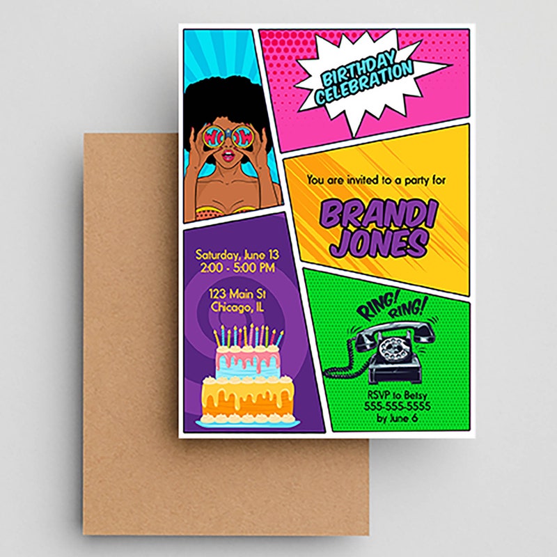 Pop Art Party Invitation - Etsy