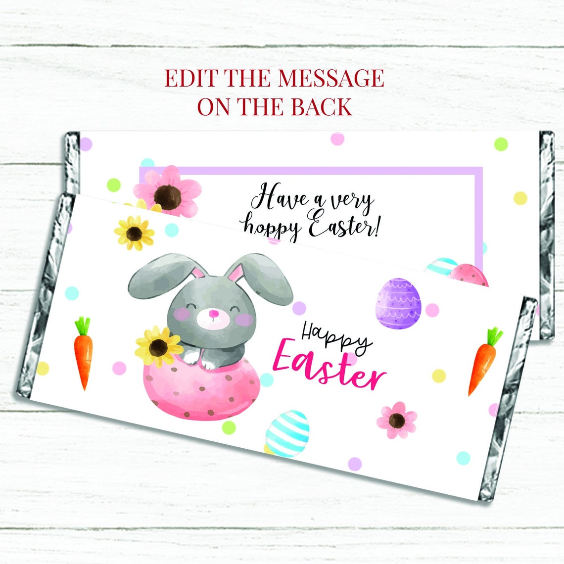 Easter Bunny Candy Bar Wrappers Instant Download, Easter Printable ...