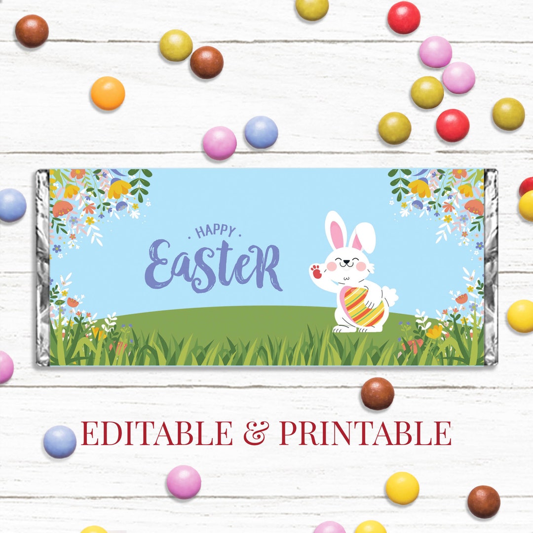 Easter Candy Bar Wrapper, Hershey Barwrapper,editable Template, Instant ...