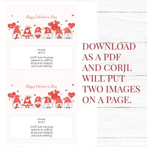 Gnomes Valentine, Valentine's Candy Bar Wrappers, Gnome Holiday ...