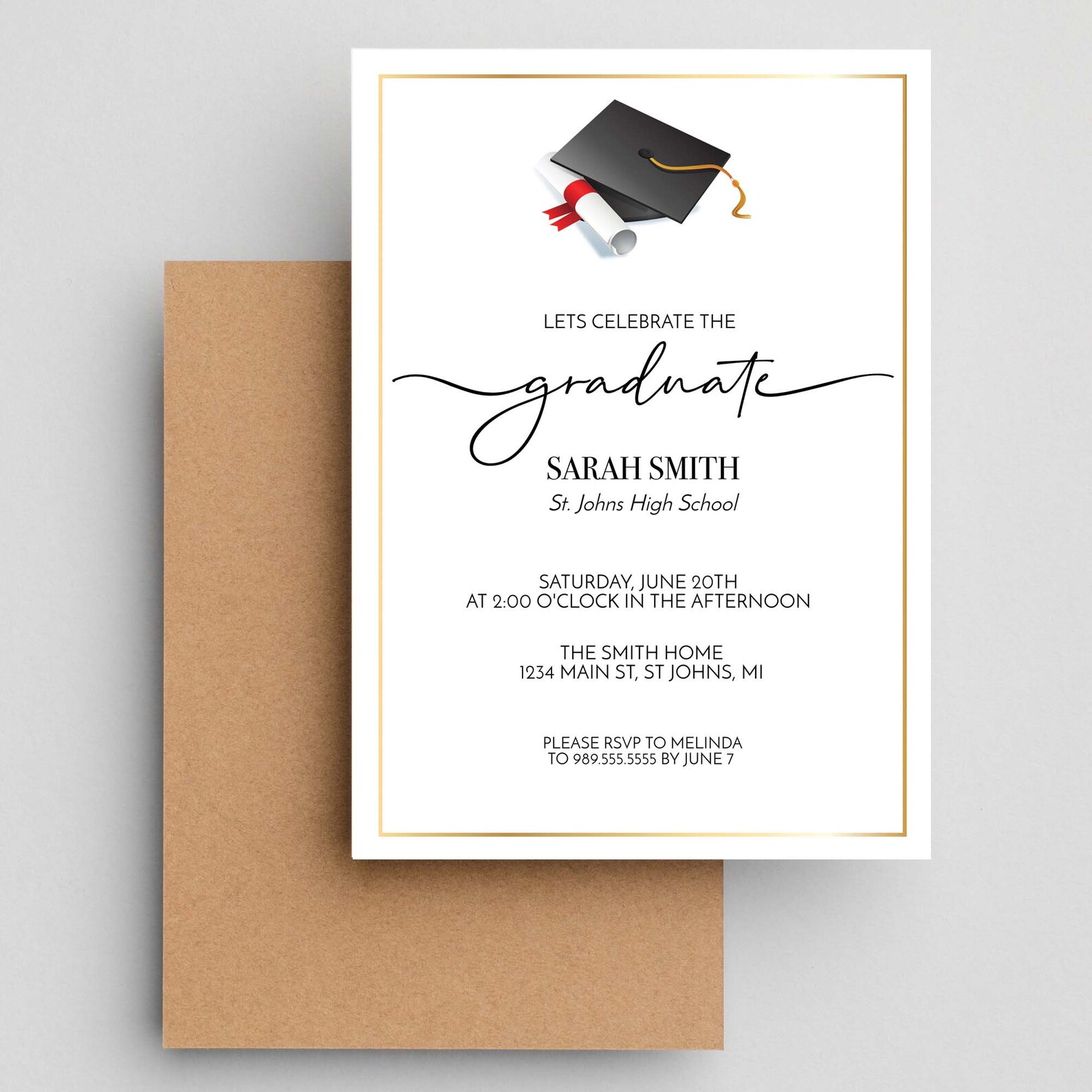 Graduation Invitation, Graduation Open House Invitation, Graduation ...