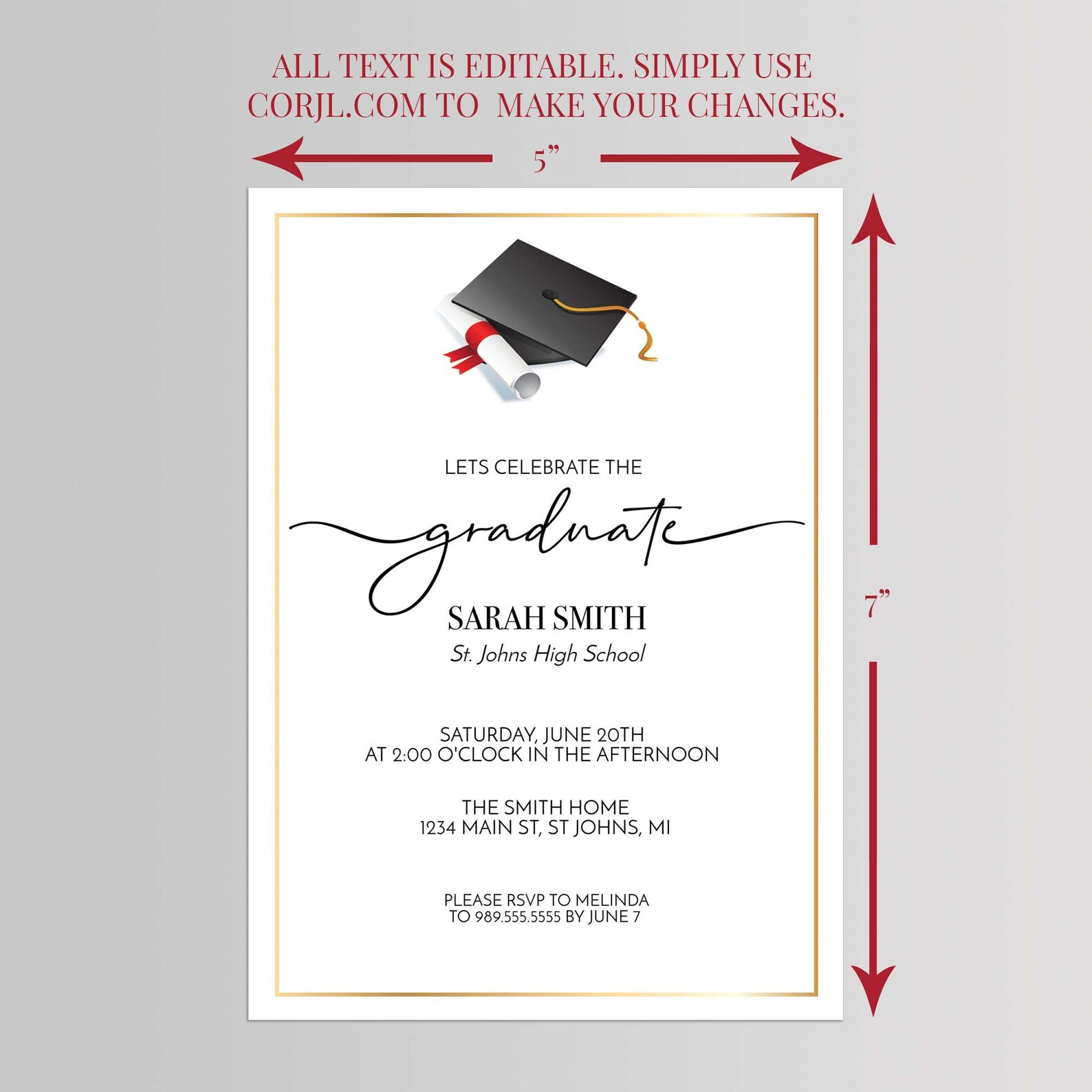 Graduation Invitation, Graduation Open House Invitation, Graduation ...