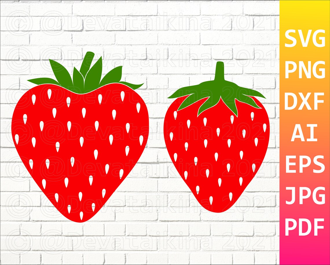 Strawberry svg files for cricut Strawberry svg cut file | Etsy