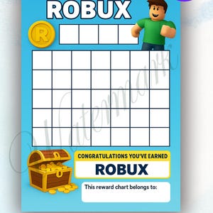 Printable Roblox Inspired Reward Chart | the Road to Robux Chore ...