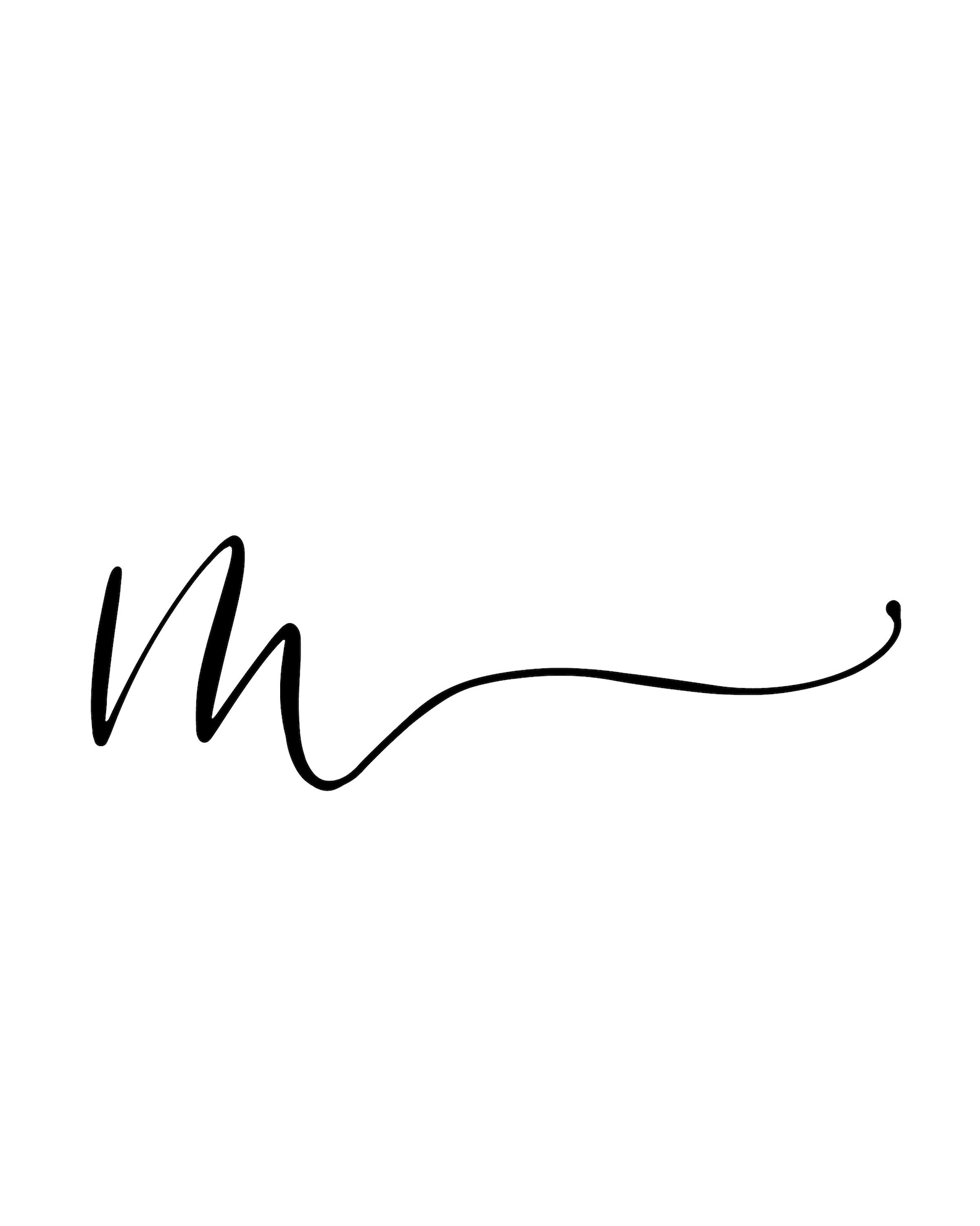 Letter M Lowercase Script | Digital Printable Art | Instant Download ...