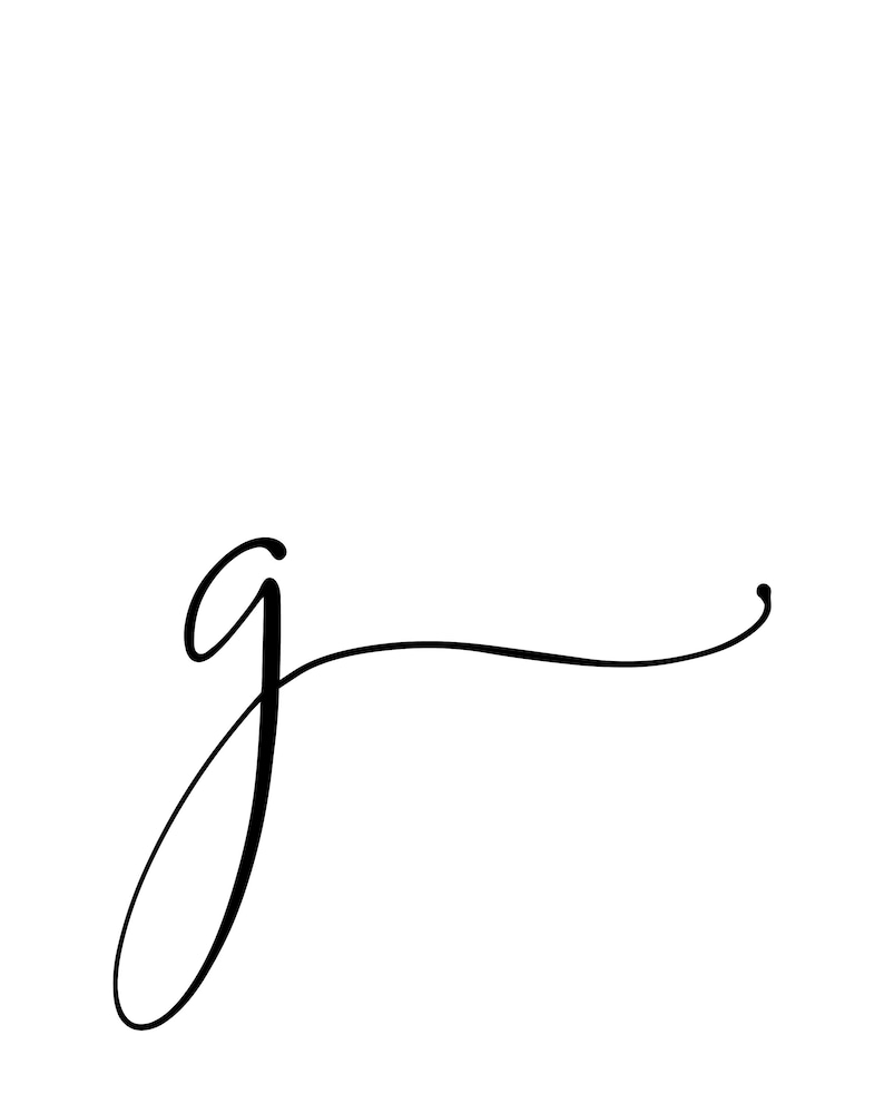Letter G Lowercase Script | Digital Printable Art | Instant Download ...