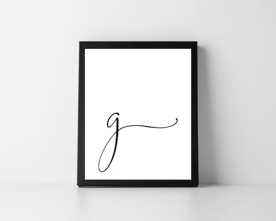 Letter G Lowercase Script Digital Printable Art Instant - Etsy