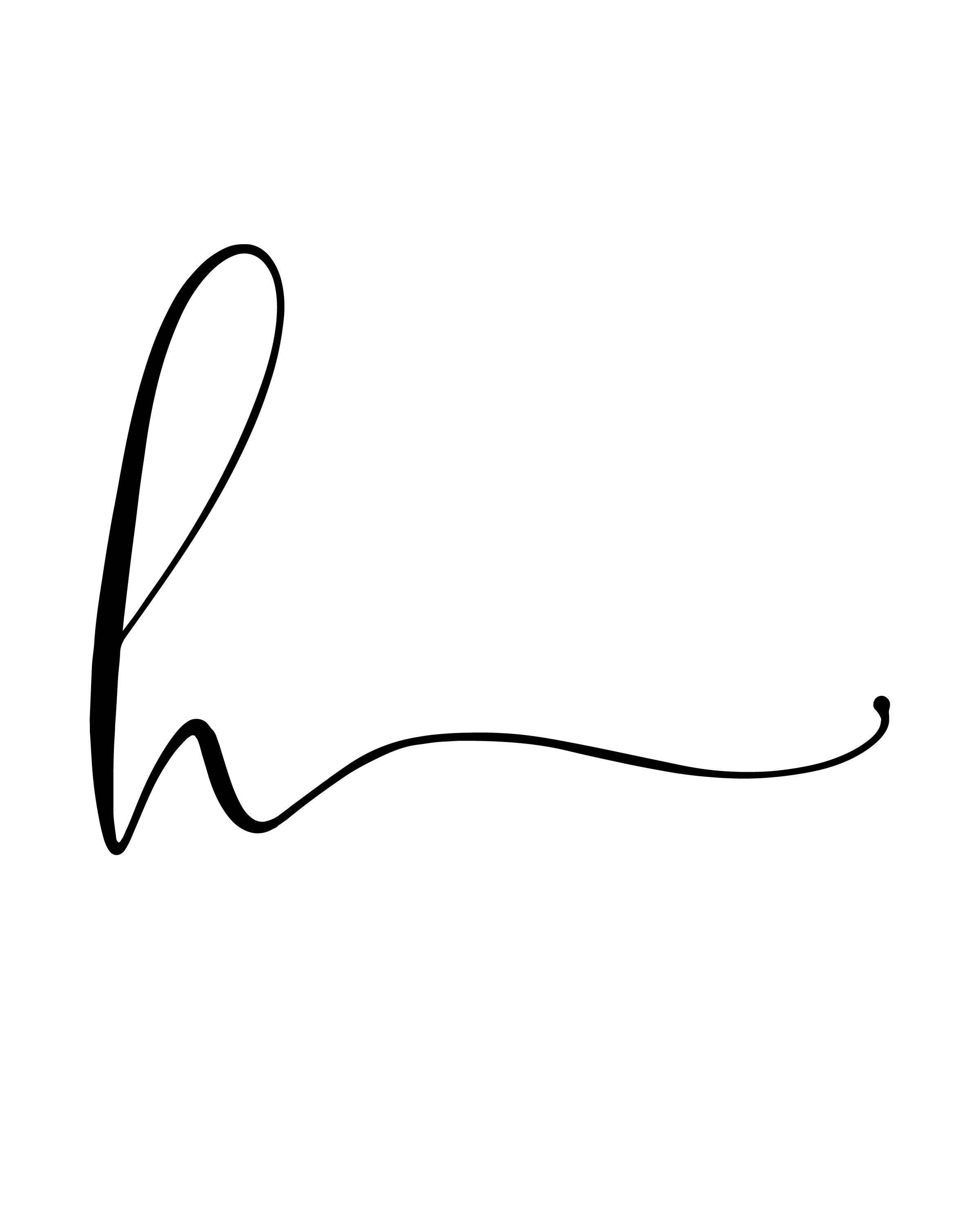 Letter H Lowercase Script | H | Digital Printable Art | Instant ...
