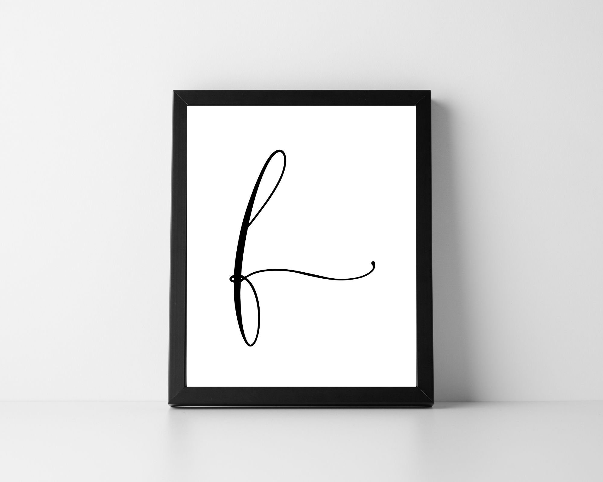 Letter F Lowercase Script | Digital Printable Art | Instant Download ...