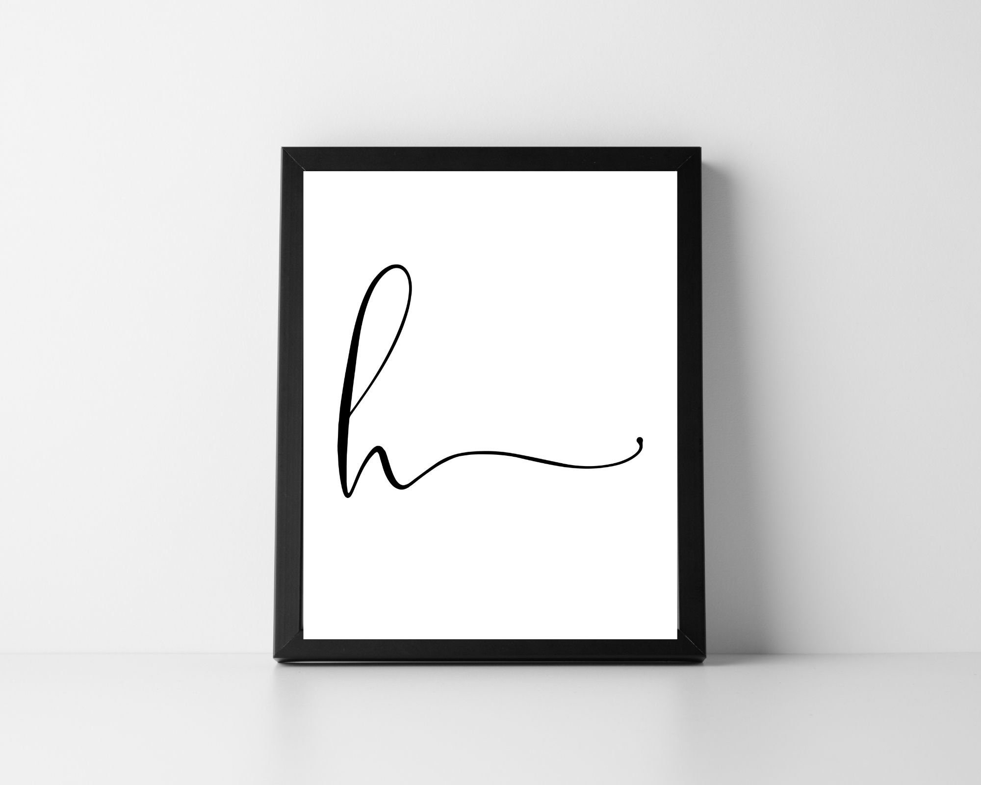 Letter H Lowercase Script | H | Digital Printable Art | Instant ...