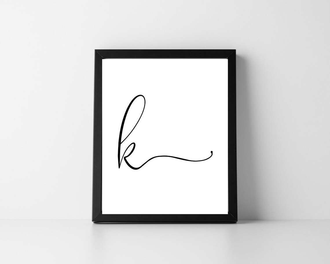 Letter K Lowercase Script | Digital Printable Art | Instant Download ...