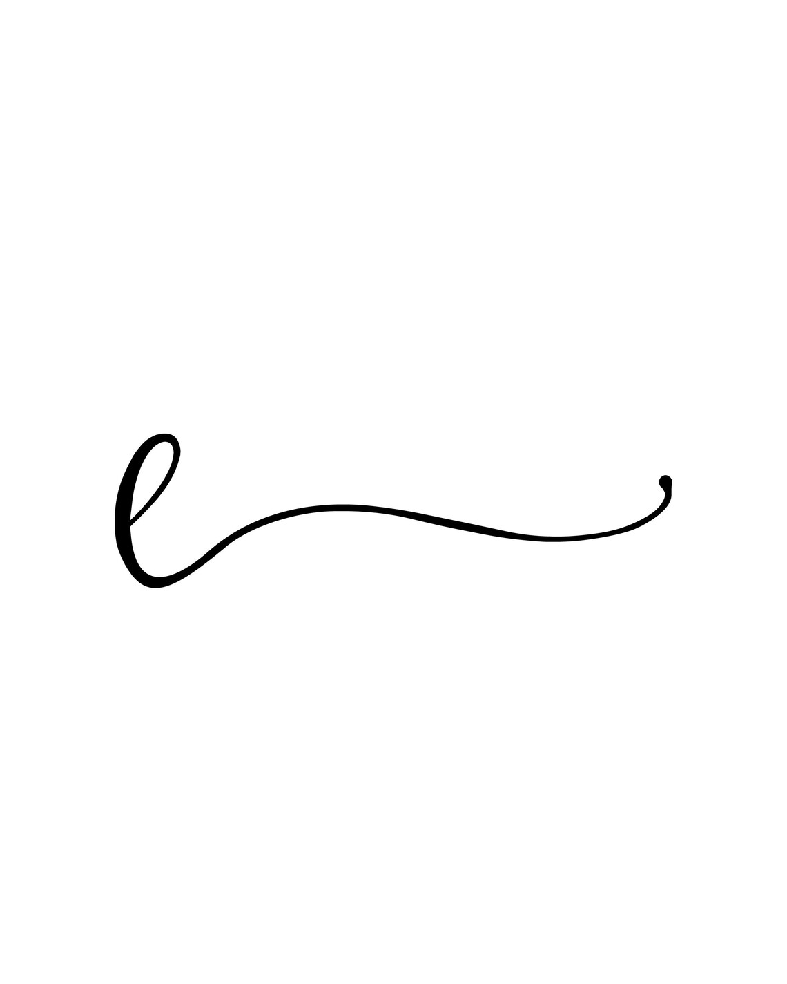 Letter E Lowercase Script | Digital Printable Art | Instant Download ...